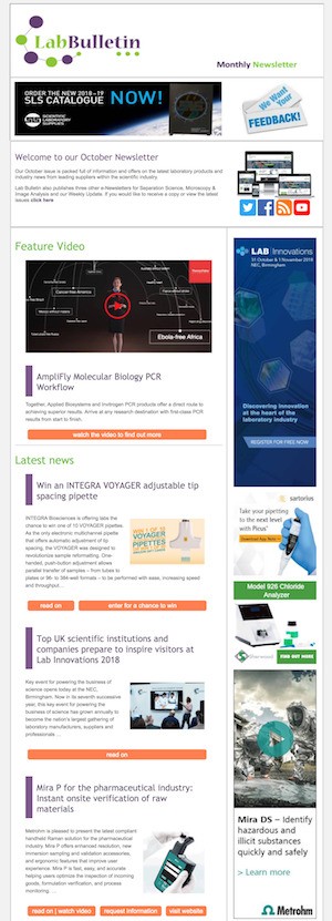 Advertising in the Lab Bulletin Monthly Newsletter